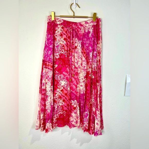 indigo Rose | Skirts | Indigo Rose Pink Patterned Skirt | Poshmark